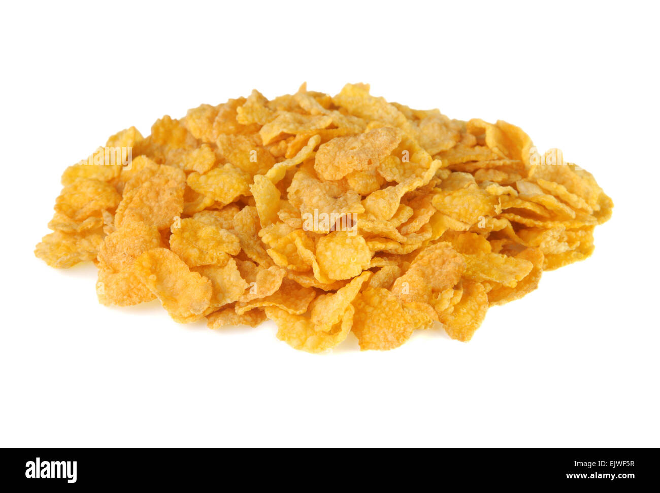 Pile of corn flakes on a white background Stock Photo - Alamy
