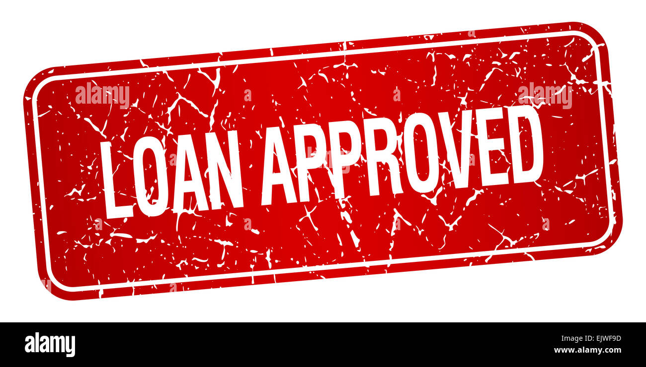 loan approved red square grunge textured isolated stamp Stock Photo - Alamy