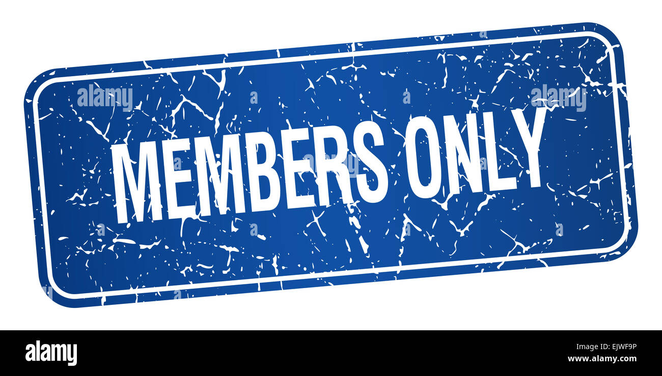 members only blue square grunge textured isolated stamp Stock Photo - Alamy