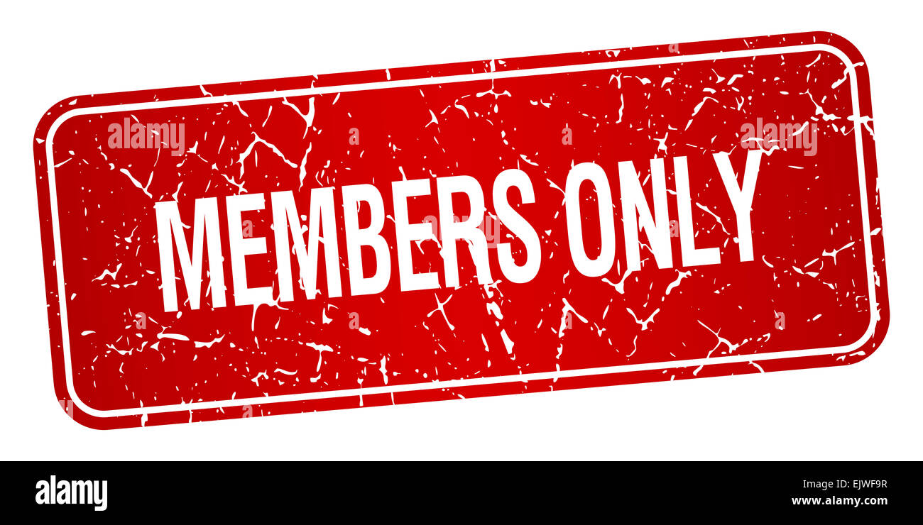 members only red square grunge textured isolated stamp Stock Photo - Alamy