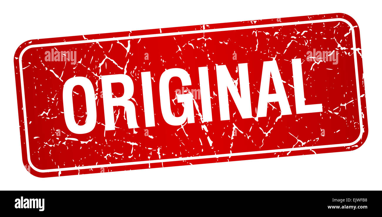 original red square grunge textured isolated stamp Stock Photo - Alamy