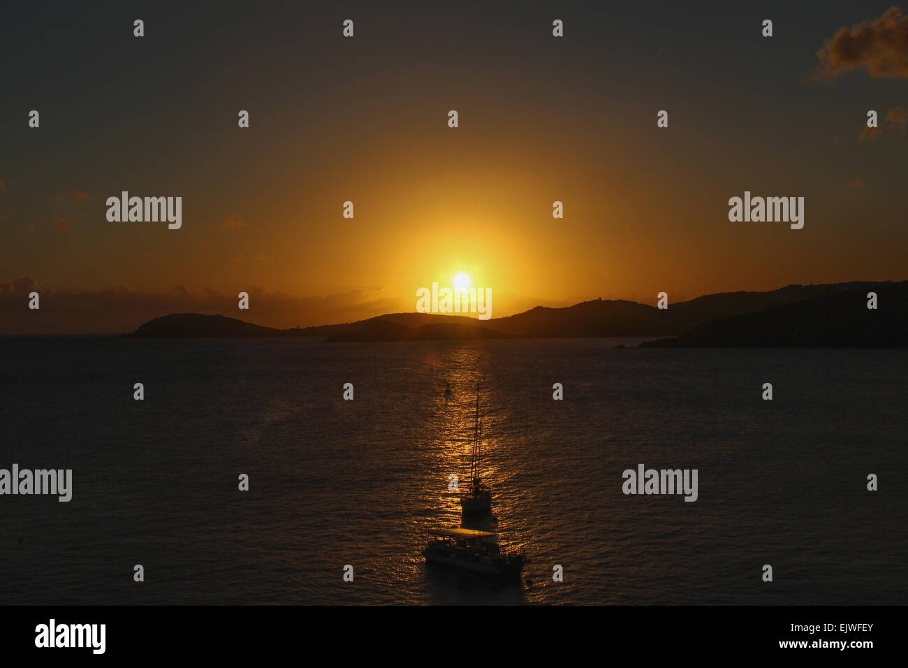 Sunset taken in St.Thomas, USVI Stock Photo - Alamy