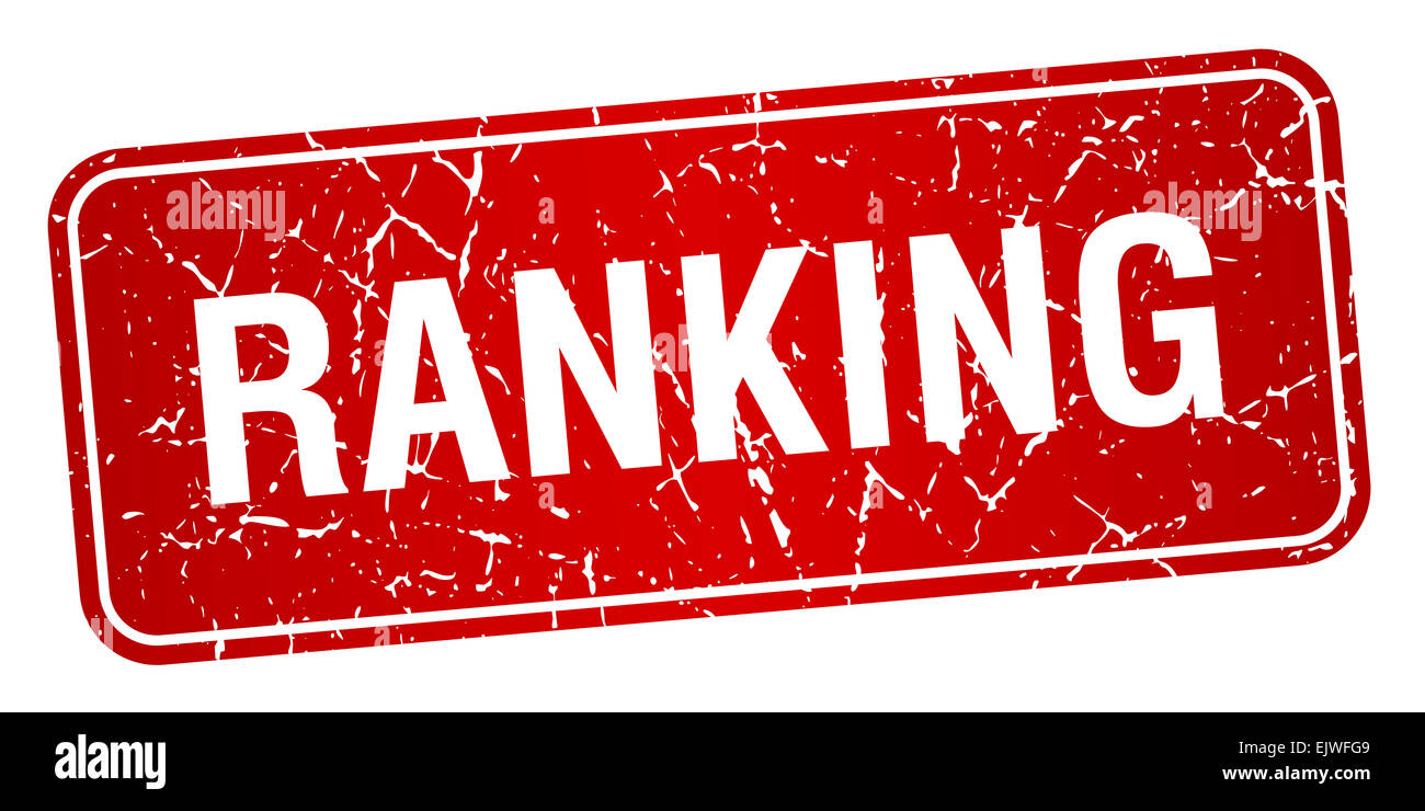 ranking red square grunge textured isolated stamp Stock Photo - Alamy