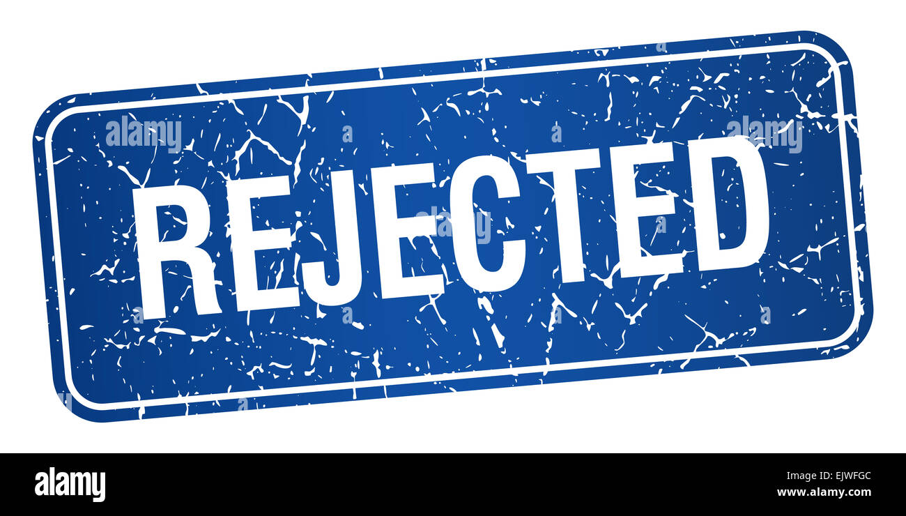 rejected blue square grunge textured isolated stamp Stock Photo - Alamy