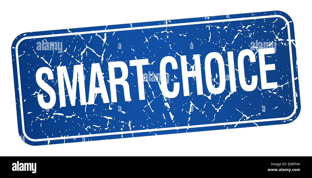 smart choice blue square grunge textured isolated stamp Stock Photo - Alamy