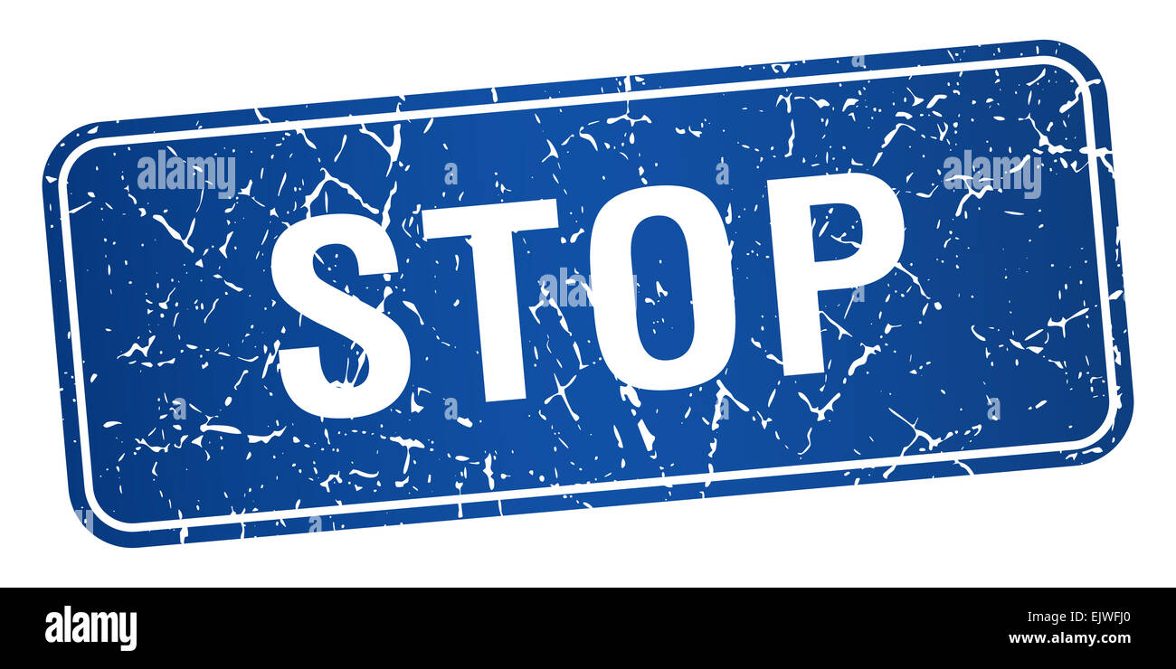 Stop square blue grunge hi-res stock photography and images - Alamy
