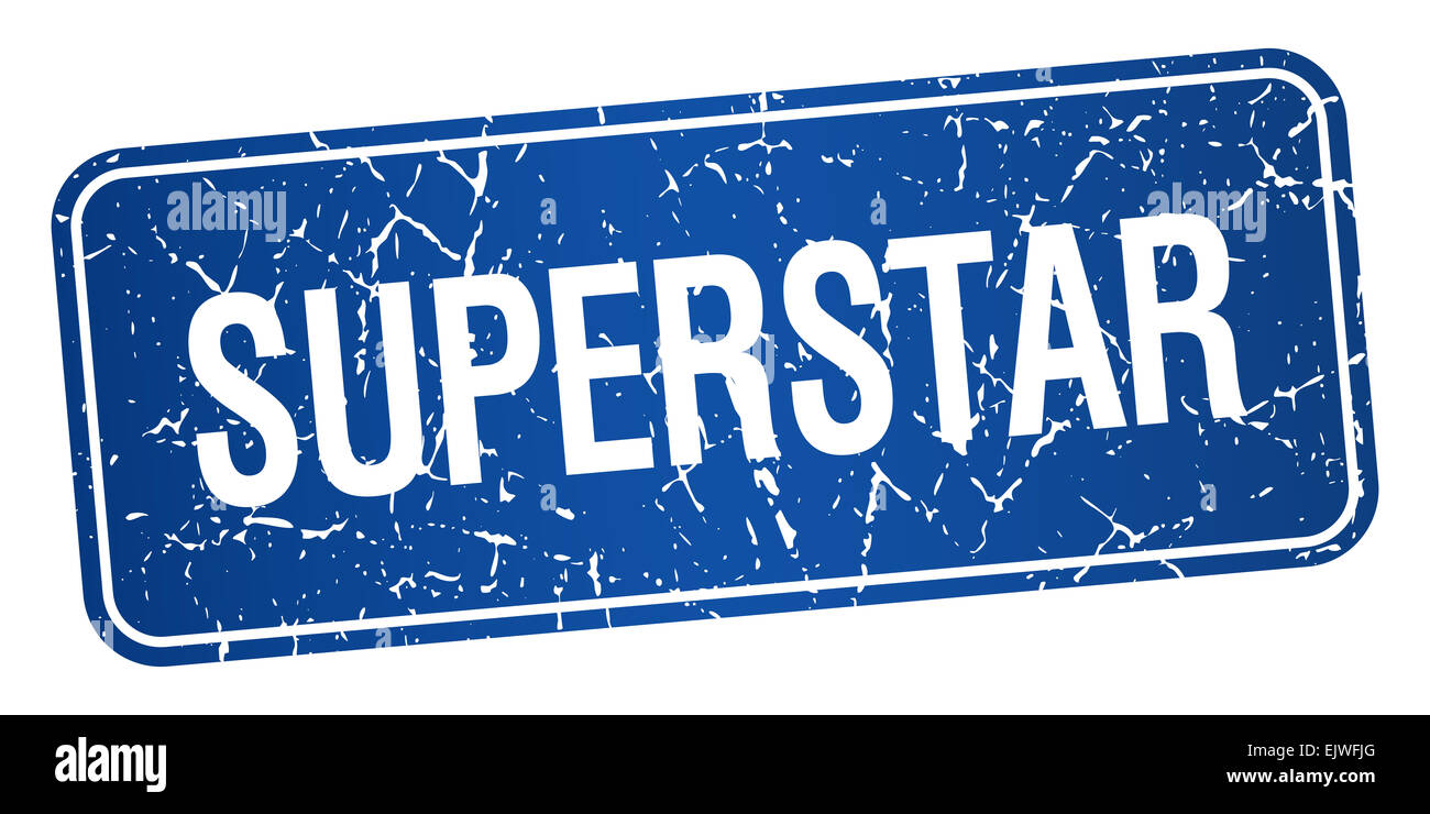 superstar blue square grunge textured isolated stamp Stock Photo - Alamy