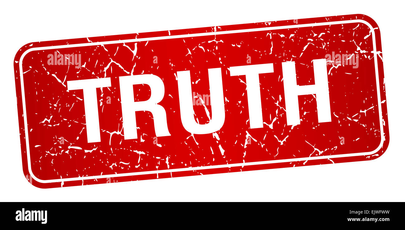 truth red square grunge textured isolated stamp Stock Photo - Alamy