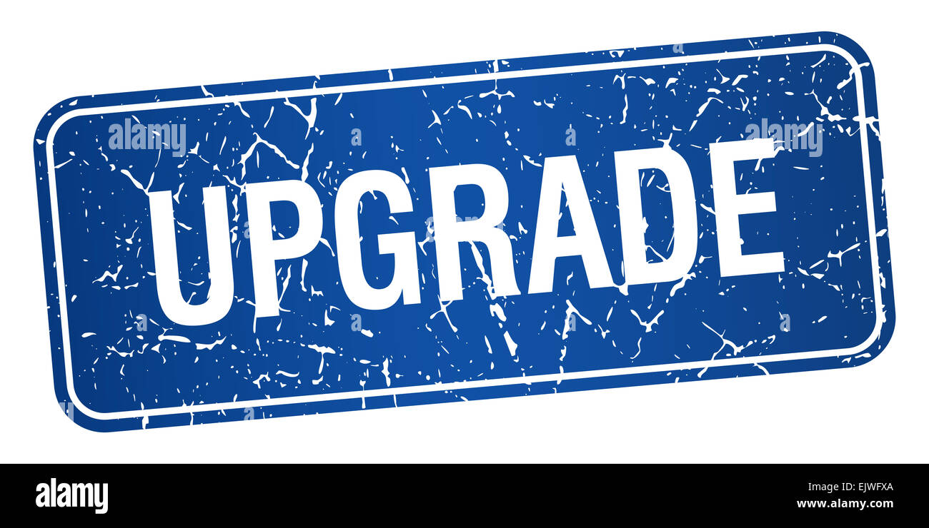 upgrade blue square grunge textured isolated stamp Stock Photo - Alamy