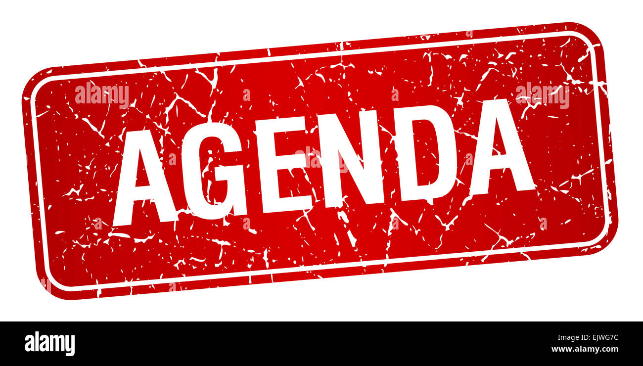 agenda red square grunge textured isolated stamp Stock Photo - Alamy