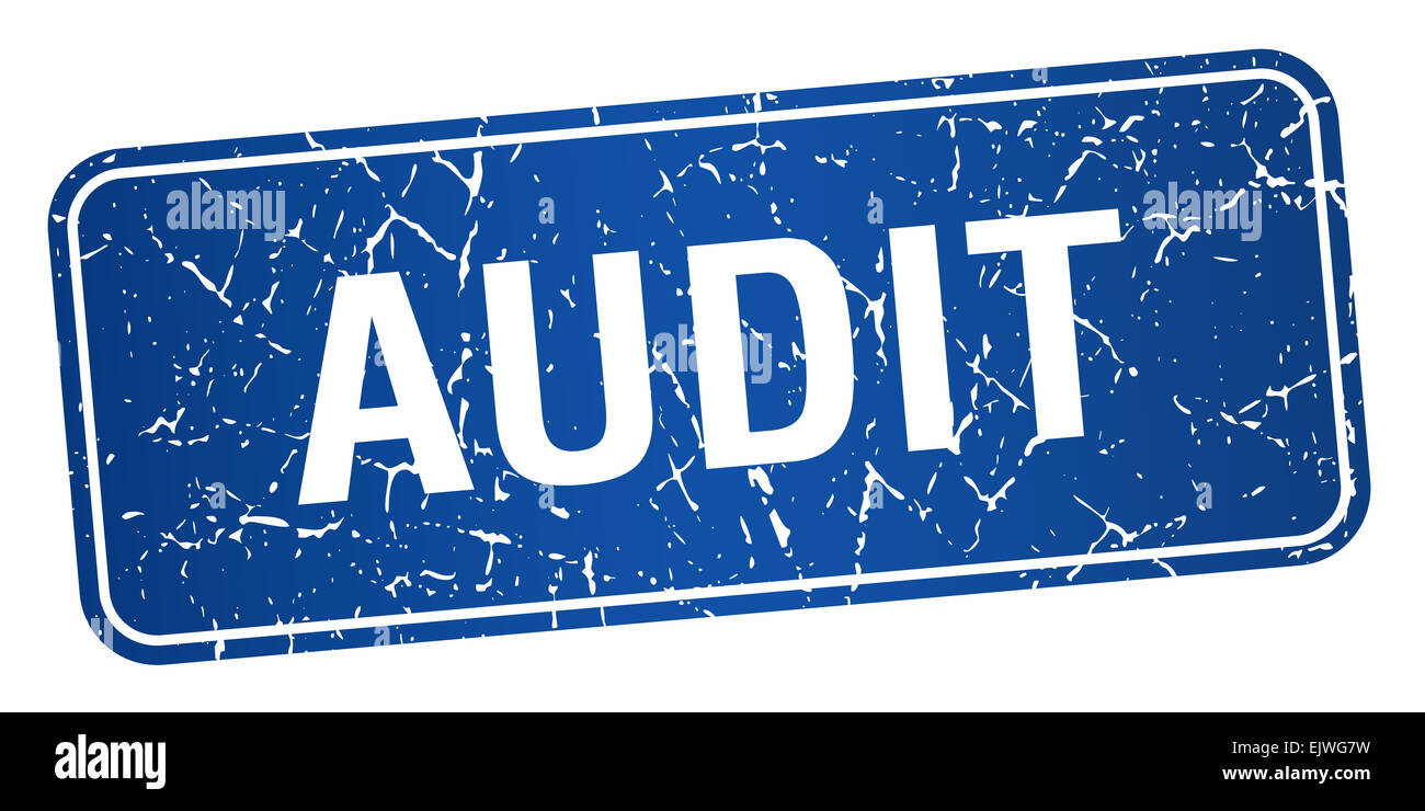 audit blue square grunge textured isolated stamp Stock Photo - Alamy