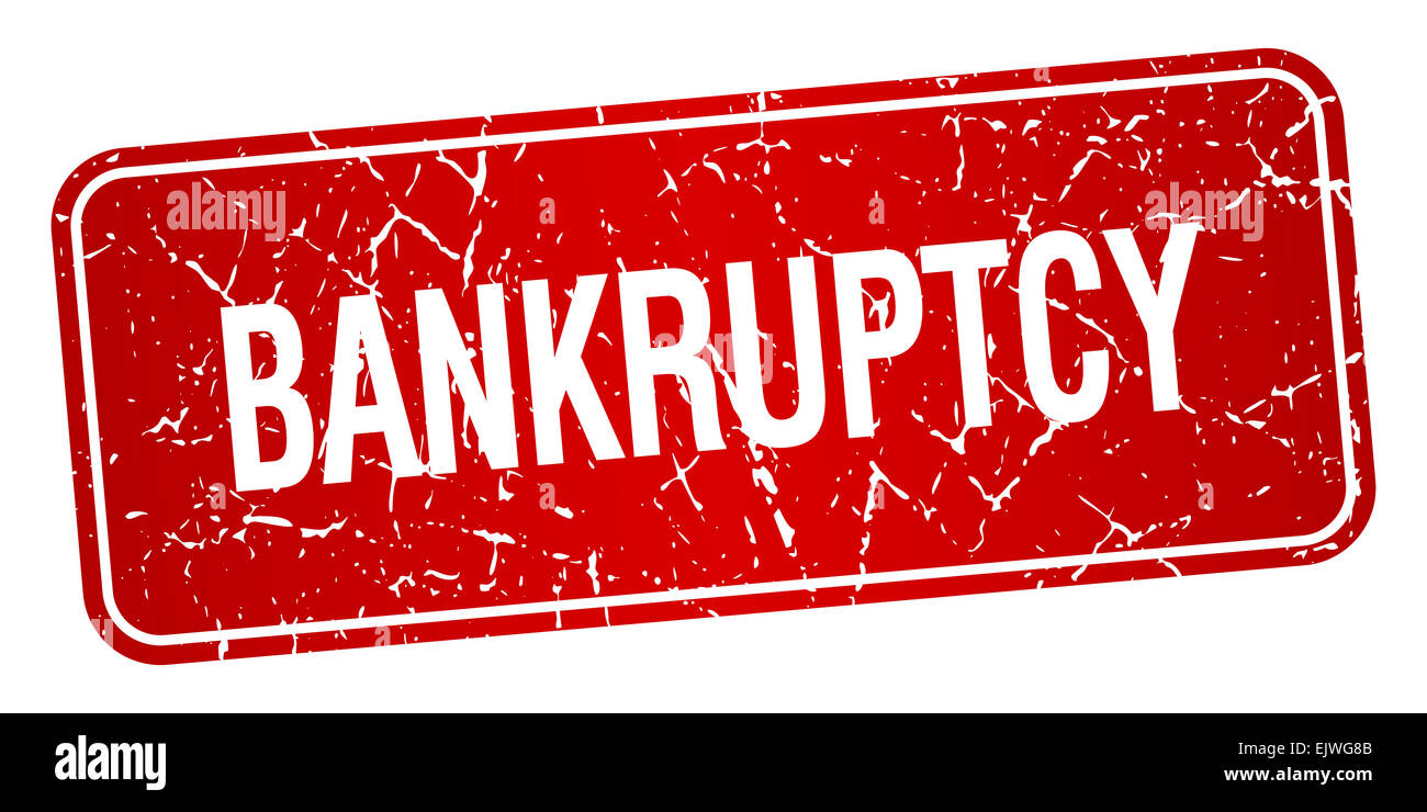 bankruptcy red square grunge textured isolated stamp Stock Photo - Alamy