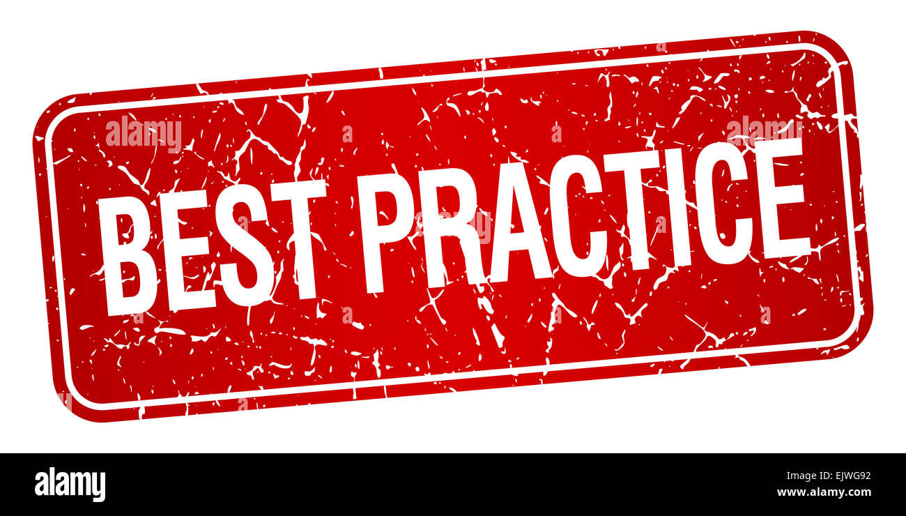 best practice red square grunge textured isolated stamp Stock Photo - Alamy