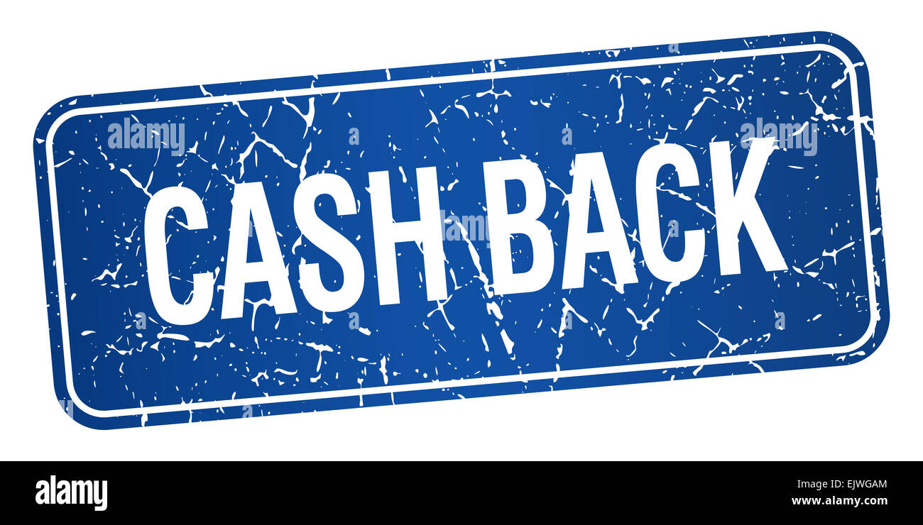 cash back blue square grunge textured isolated stamp Stock Photo - Alamy
