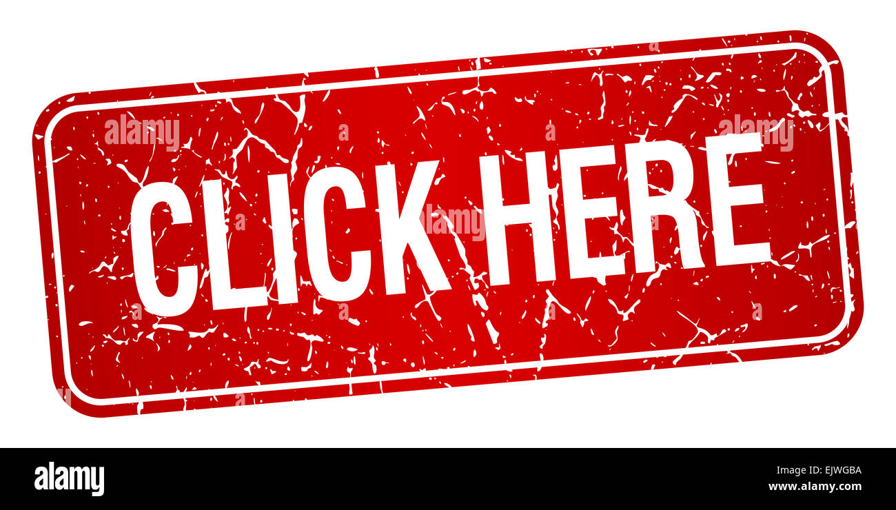click here red square grunge textured isolated stamp Stock Photo - Alamy