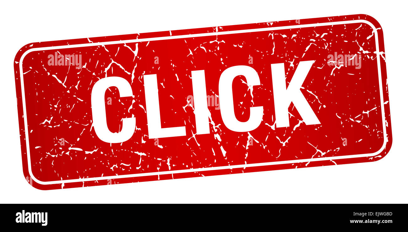 click red square grunge textured isolated stamp Stock Photo - Alamy