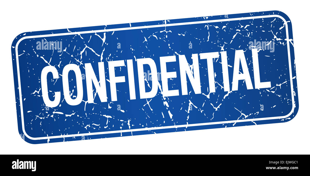 confidential blue square grunge textured isolated stamp Stock Photo - Alamy