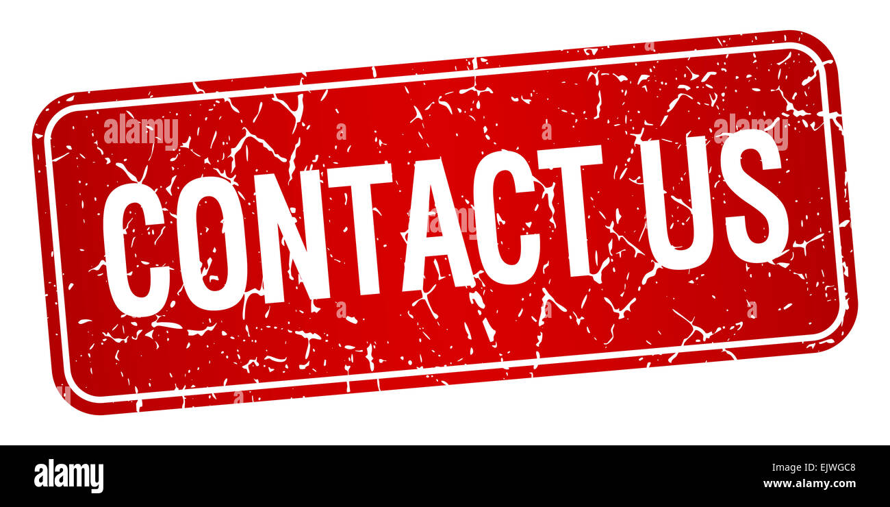 contact us red square grunge textured isolated stamp Stock Photo - Alamy