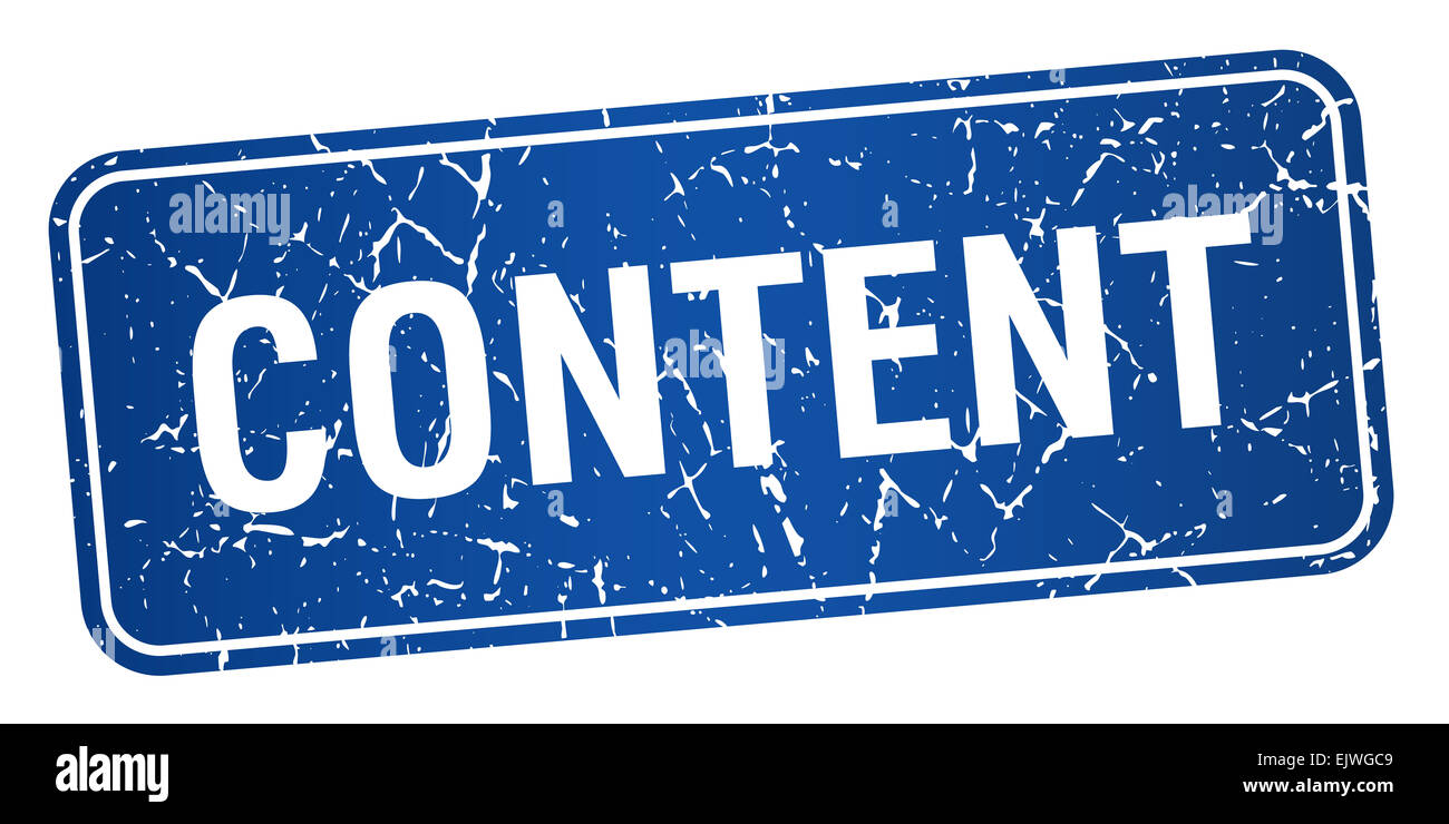 content blue square grunge textured isolated stamp Stock Photo - Alamy