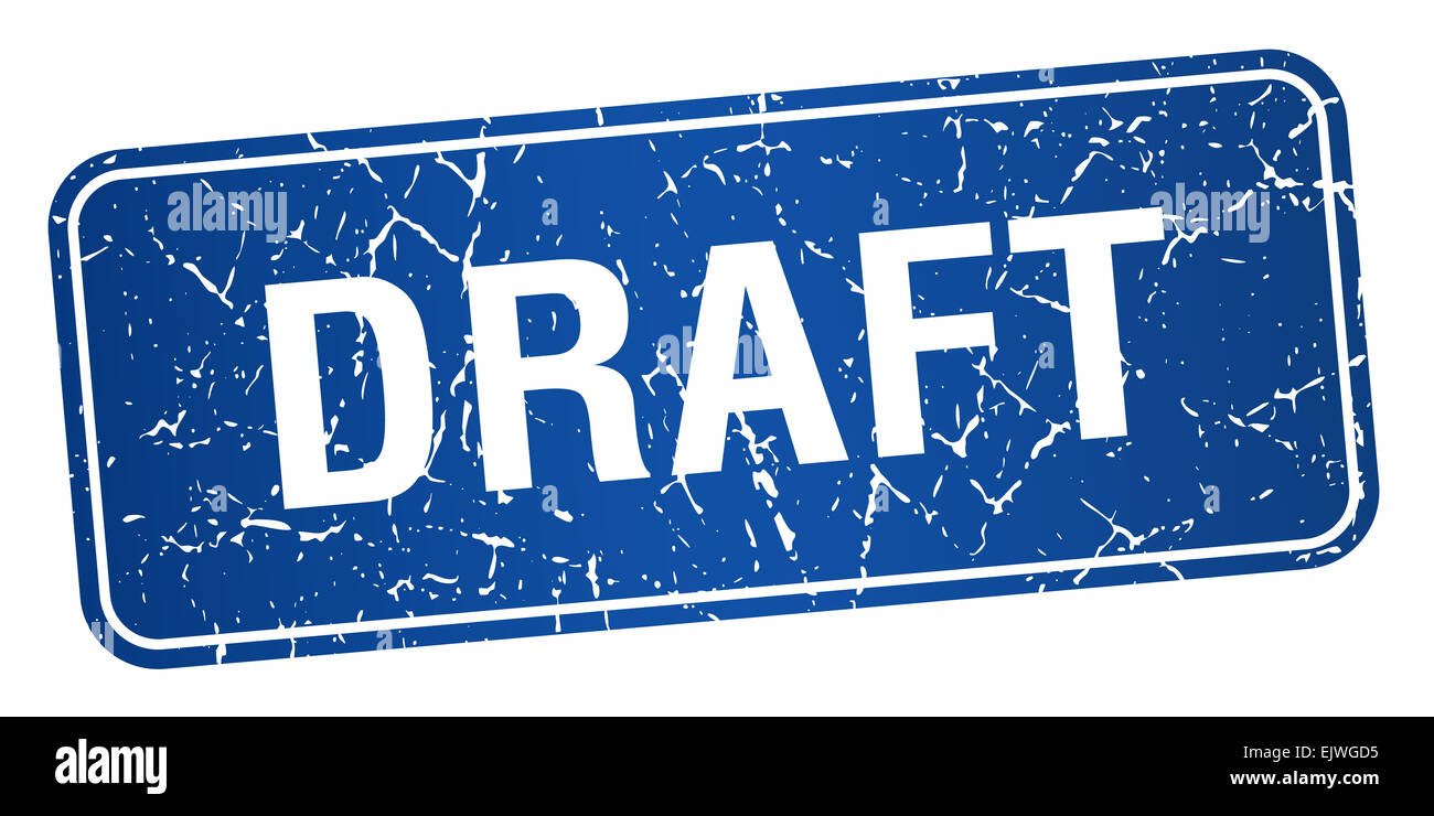 draft blue square grunge textured isolated stamp Stock Photo - Alamy
