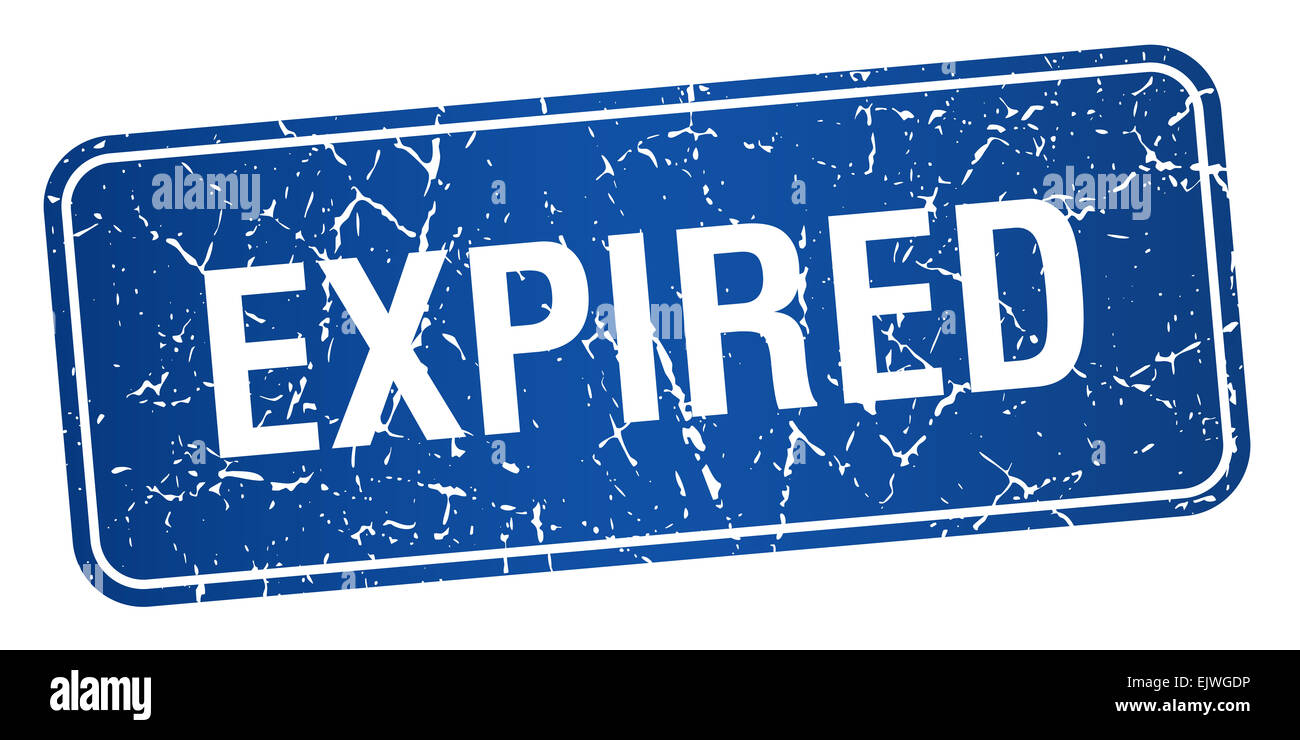 expired blue square grunge textured isolated stamp Stock Photo - Alamy