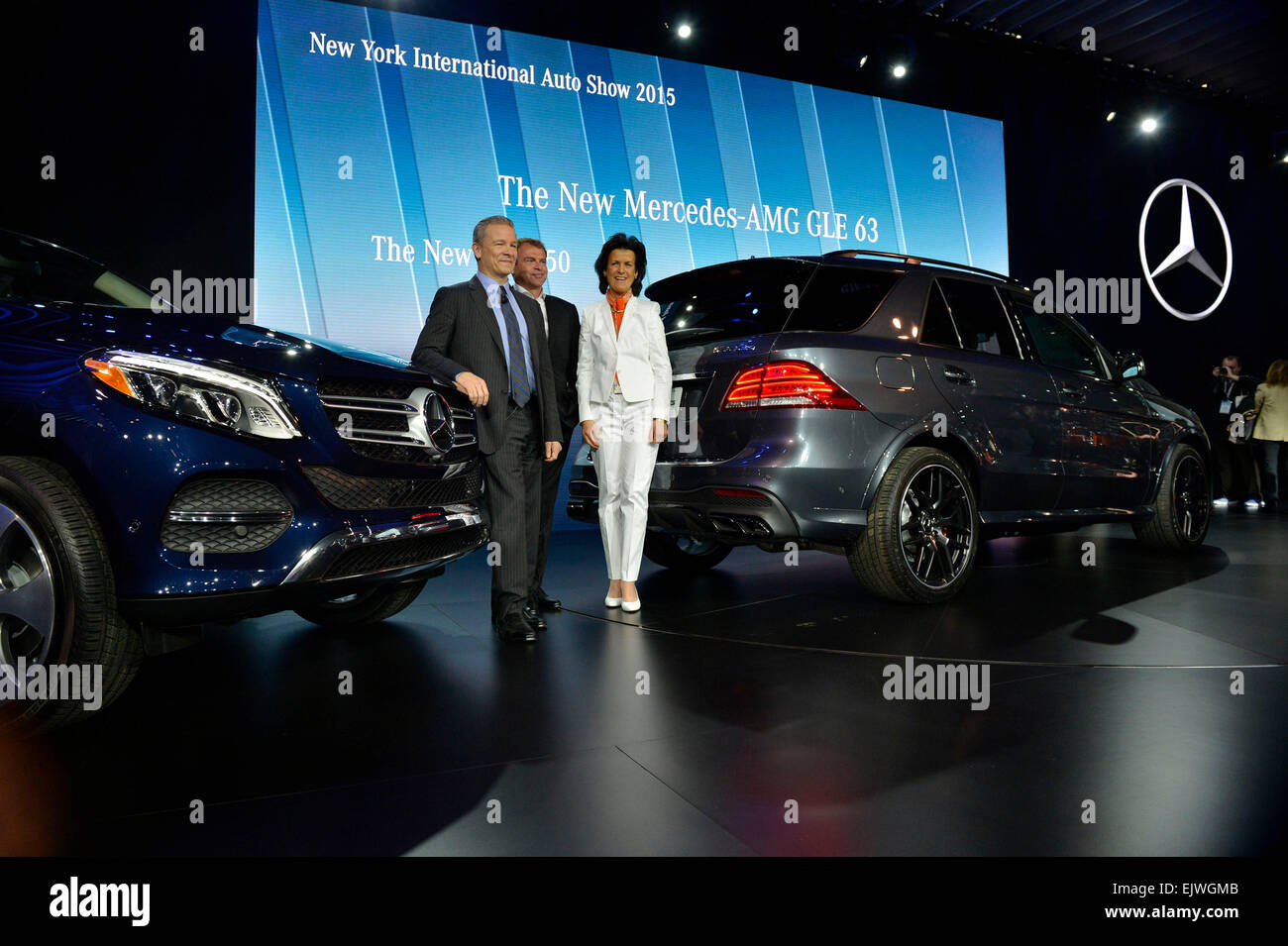 New York, USA. 1st Apr, 2015. Tobias Moers (L), chairman of the Board ...