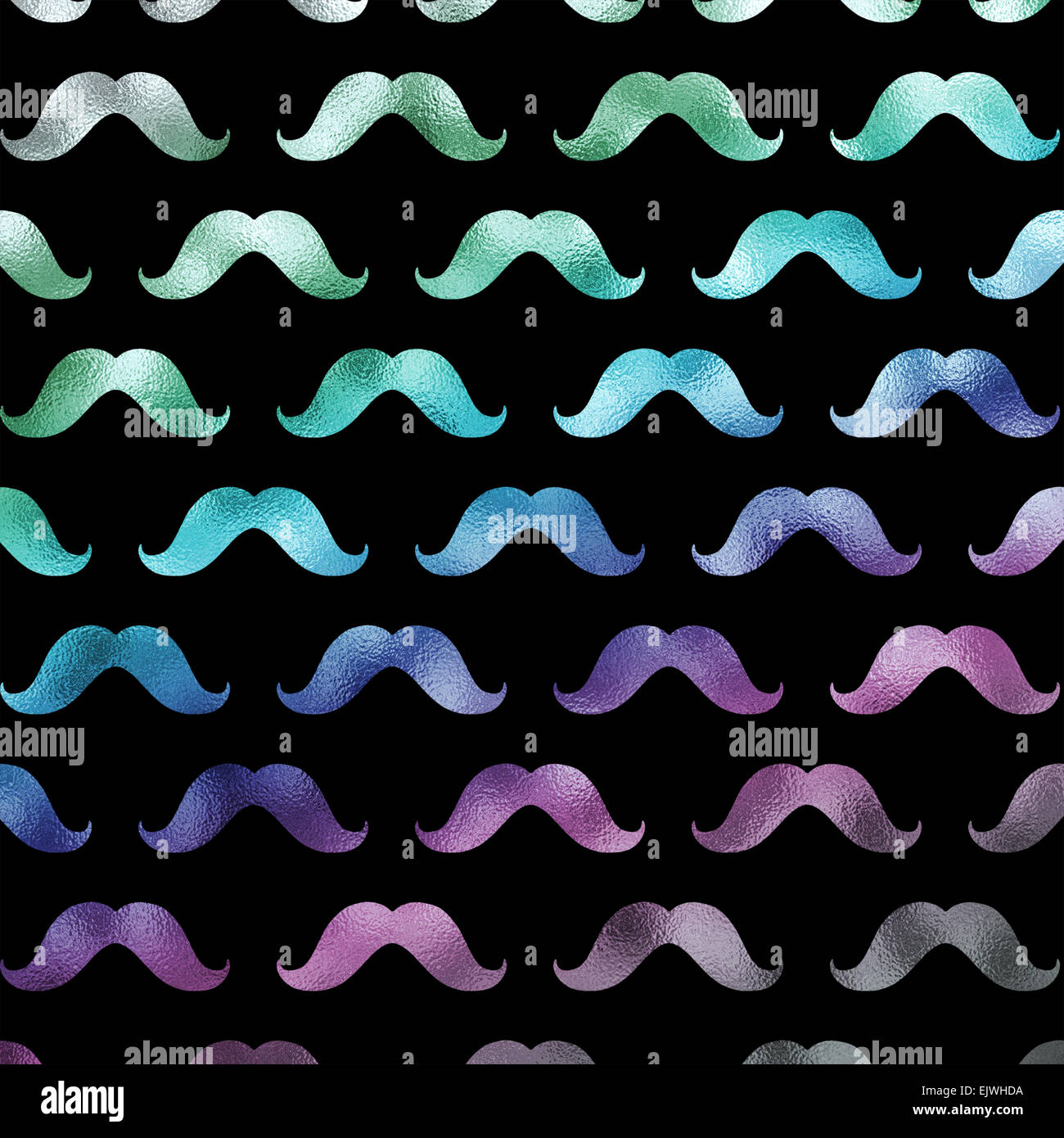 Rainbow and Black Mustache Faux Foil Metallic Mustaches Polka Dot ...