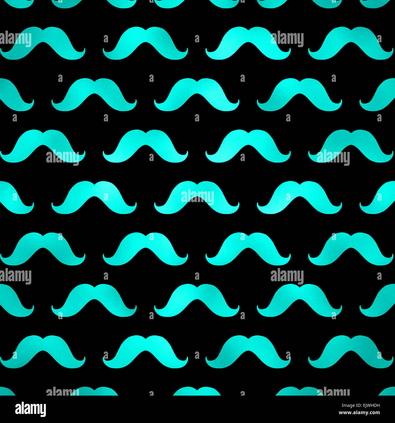 Teal Blue and Black Mustache Faux Foil Metallic Mustaches Polka Dot ...