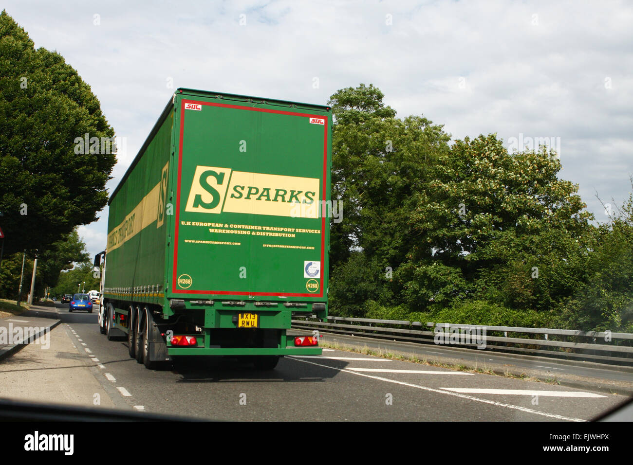 A truck traveling along the A23 road in Coulsdon, Surrey, England ...