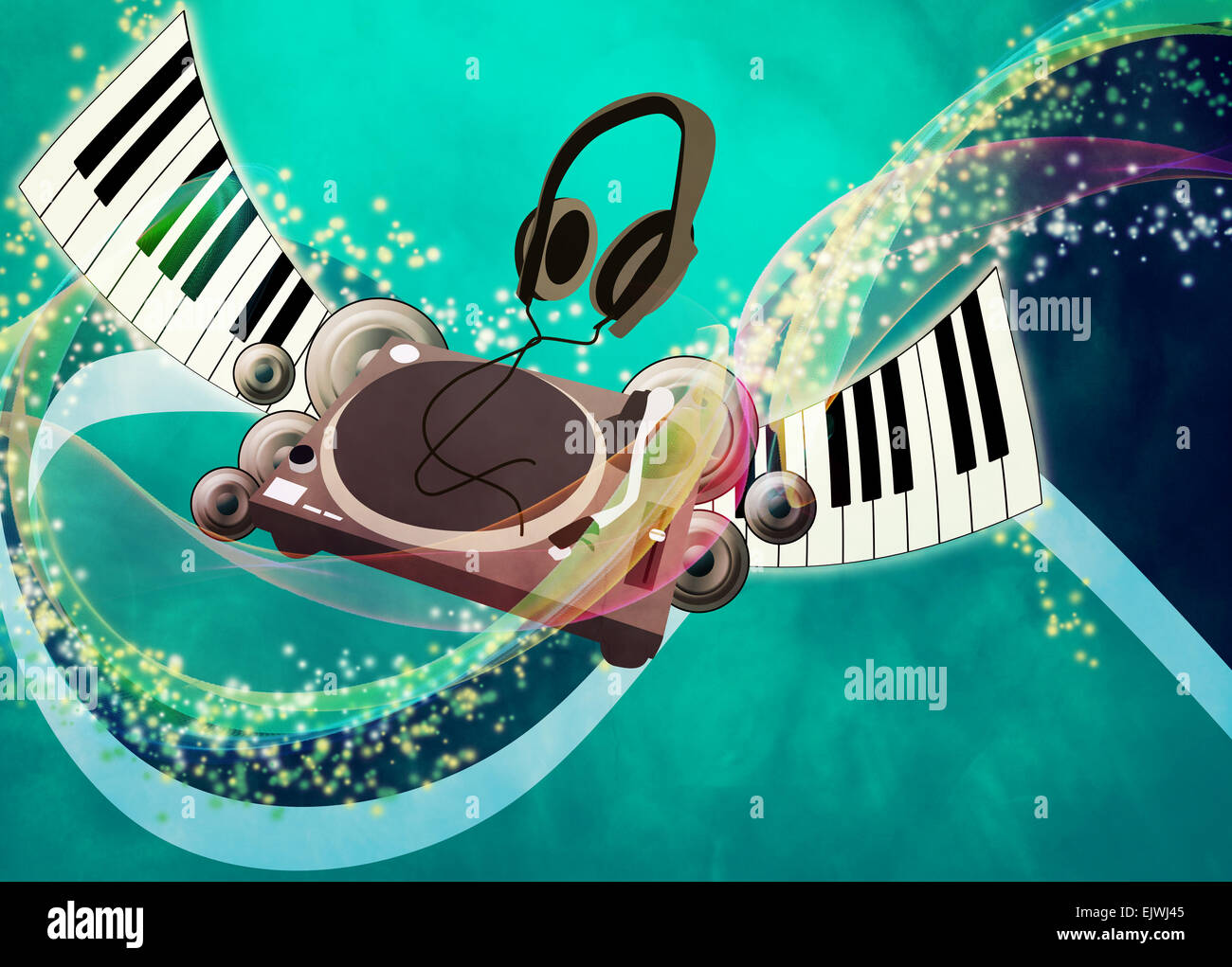 Abstract music night or concert invitation advert background with empty ...