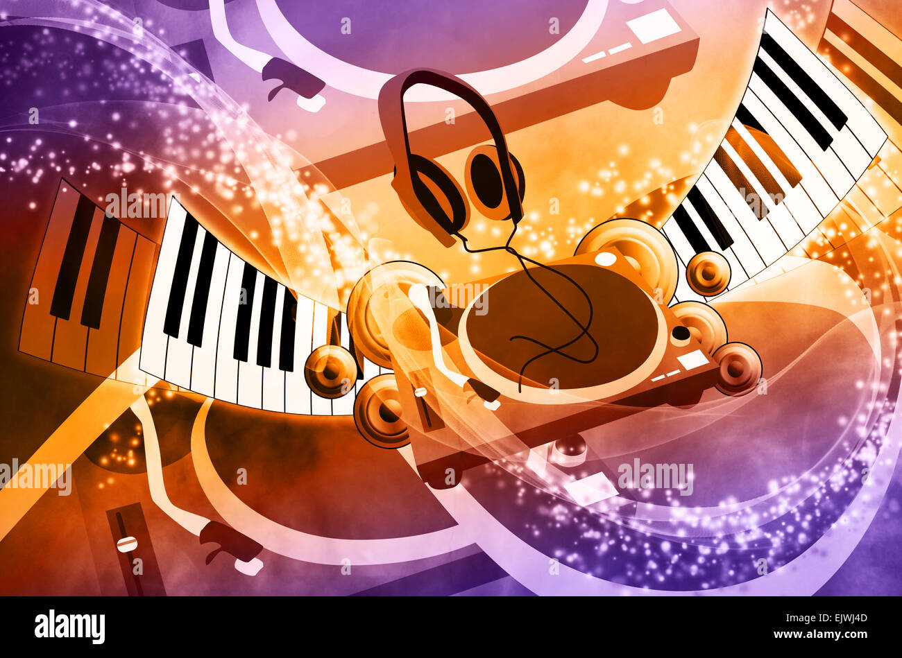 Abstract music night or concert invitation advert background with empty ...