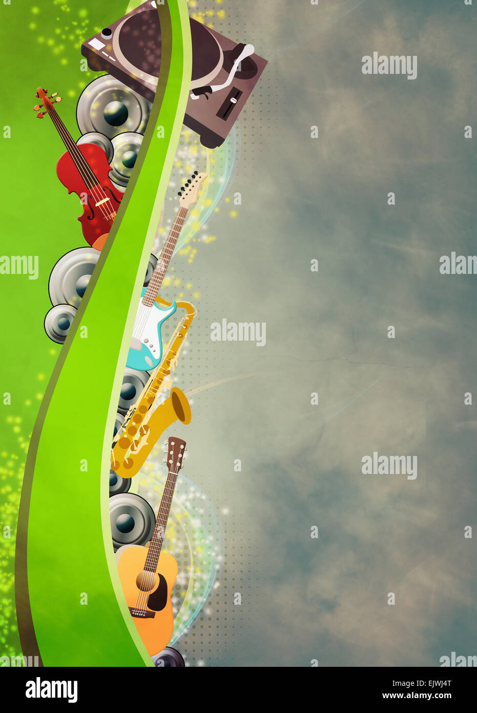 Abstract music night or concert invitation advert background with empty ...
