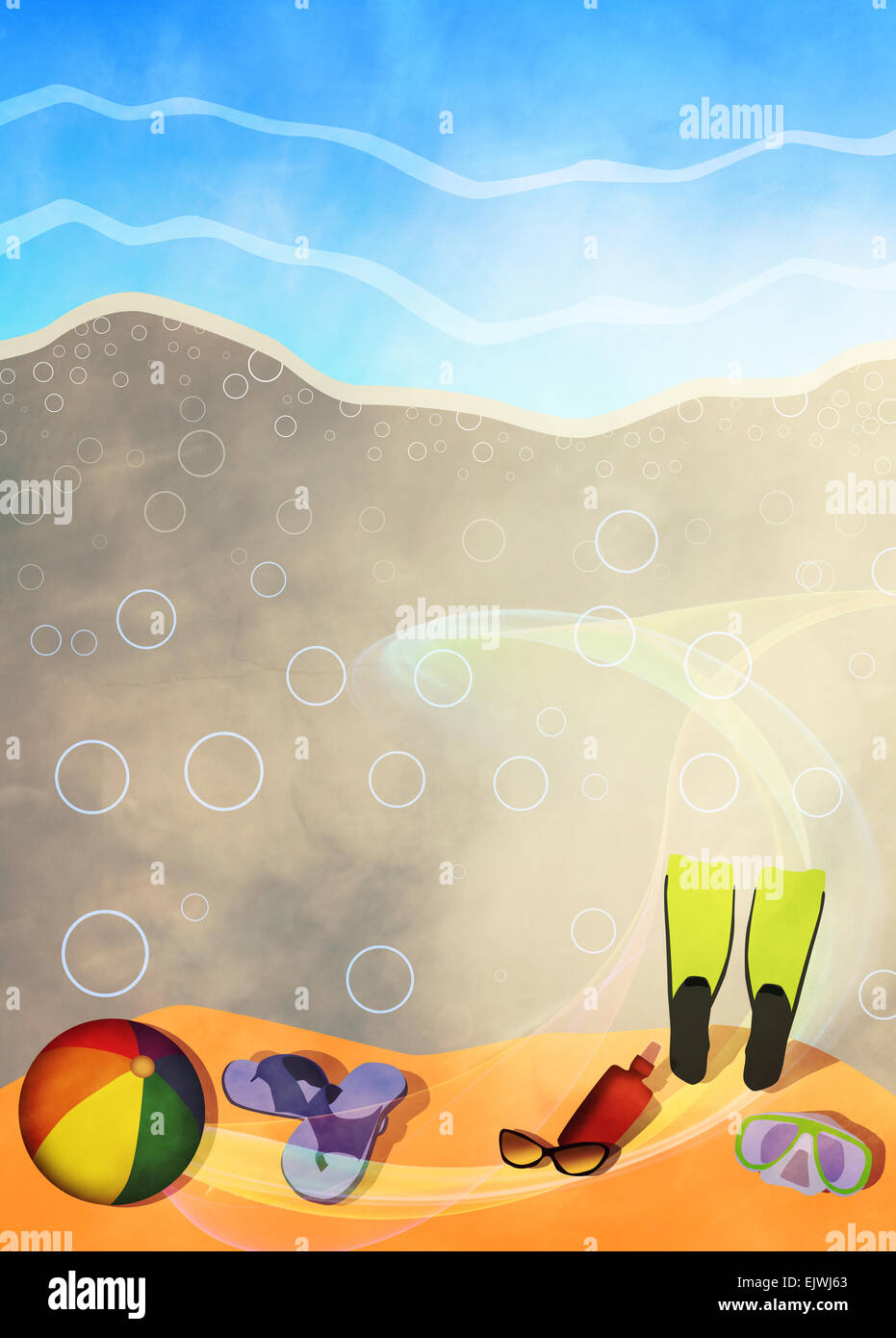 Summer travel invitation advert background with empty space Stock Photo ...