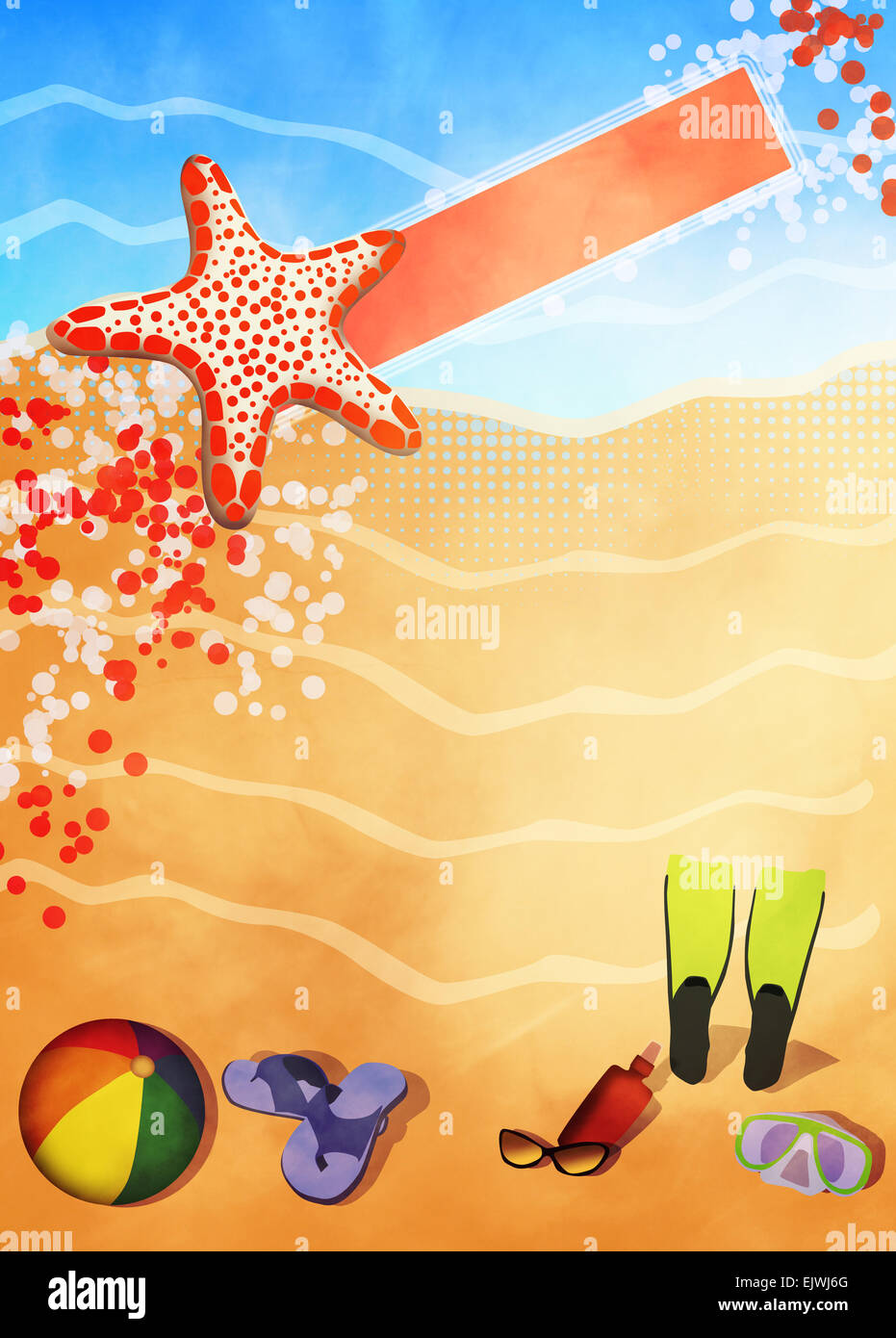 Summer travel invitation advert background with empty space Stock Photo ...