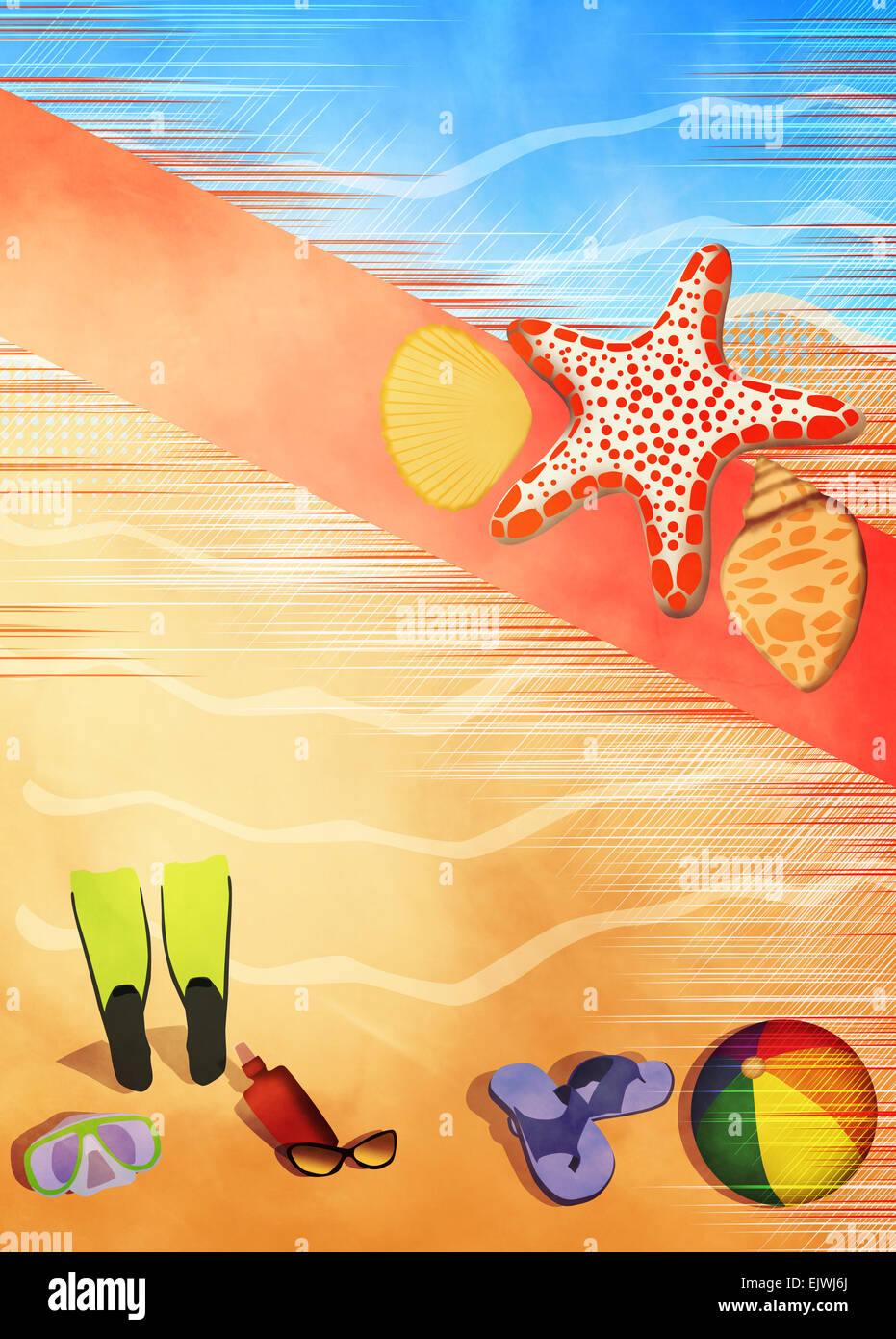Summer travel invitation advert background with empty space Stock Photo ...