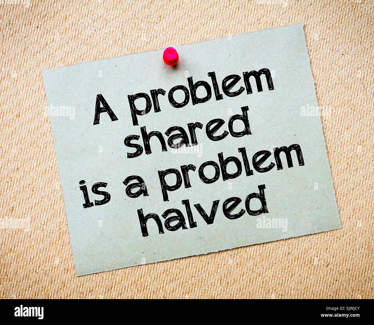 A problem shared is a problem halved hi-res stock photography and ...