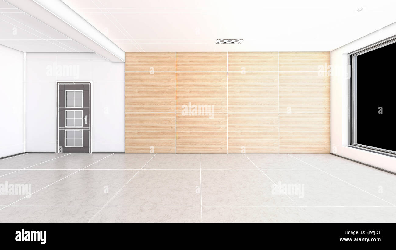 Interior rendering of an empty room with textures Stock Photo - Alamy