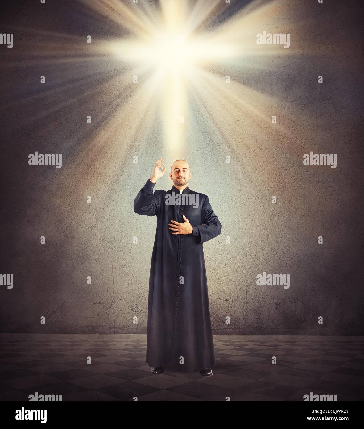 Priest blessing hi-res stock photography and images - Alamy