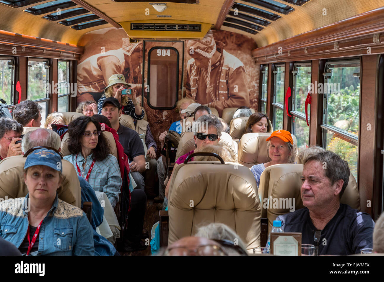 Peru. Passengers on Executive Class Inca Rail Train, Ollantaytambo to ...