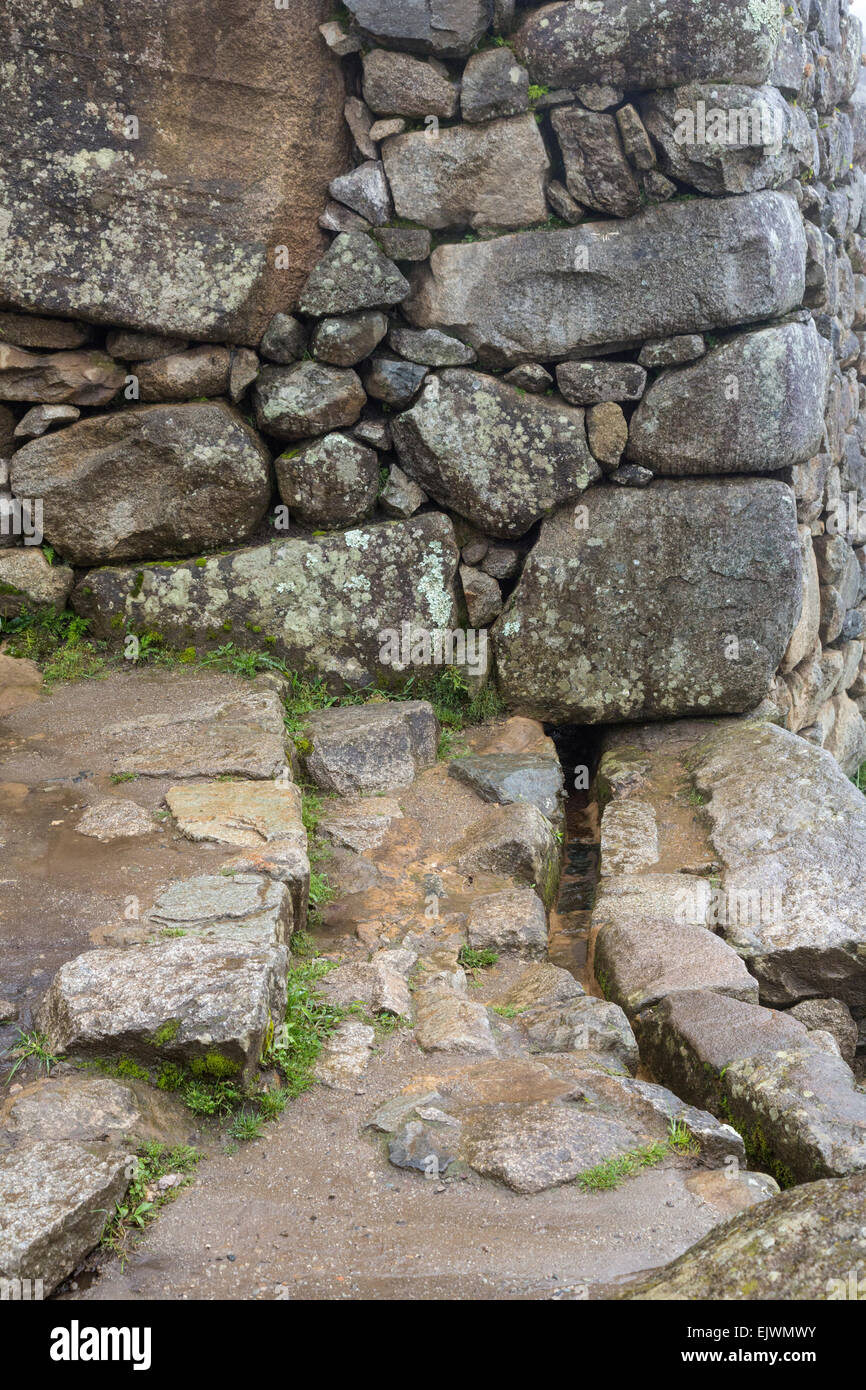 Peru, Machu Picchu. Canal Bringing Water from a Mountain Spring to the ...