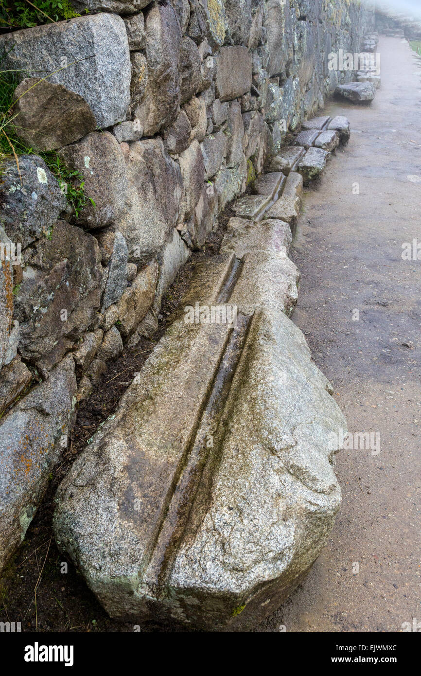 Peru, Machu Picchu. Stones Carved for an Unfinished Irrigation Canal to ...