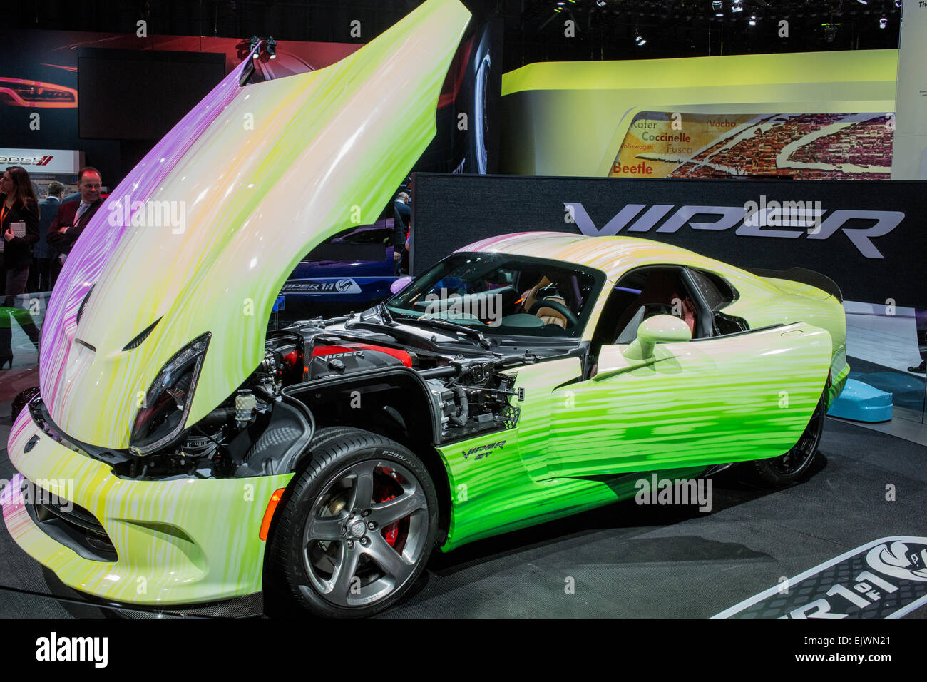 New York, NY - 1 April 2015. A custom Dodge Viper SRT 1 of 1 on display ...