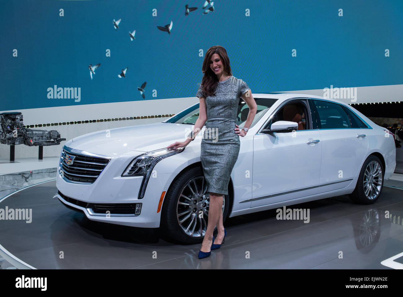 New York, NY - 1 April 2015. Cadillac debuts its CT6 at the New York ...