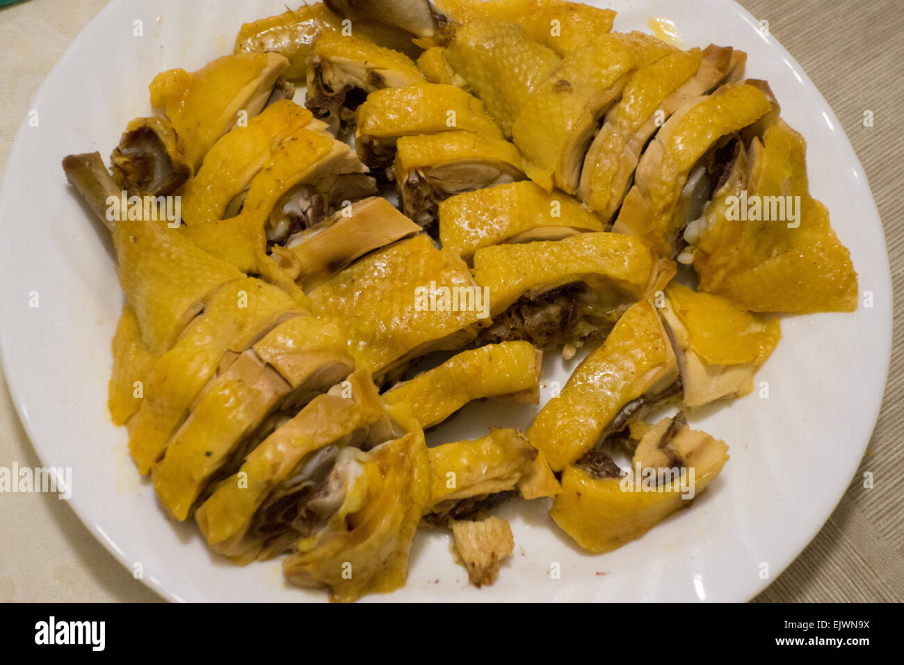 white cut chicken chinese dish Stock Photo - Alamy