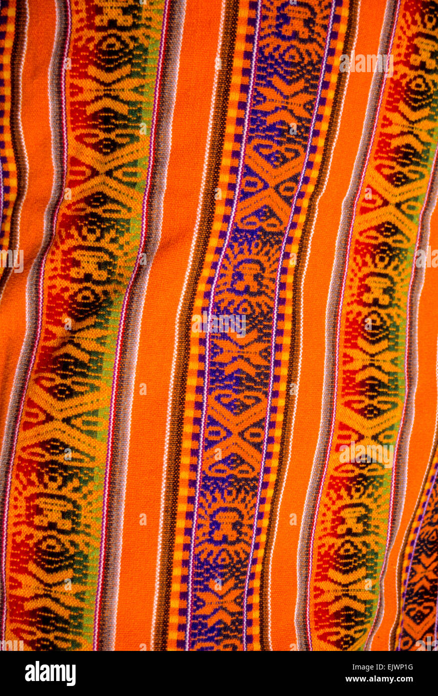 Peru, Pisac. Quechua Fabric with Traditional Design Stock Photo - Alamy