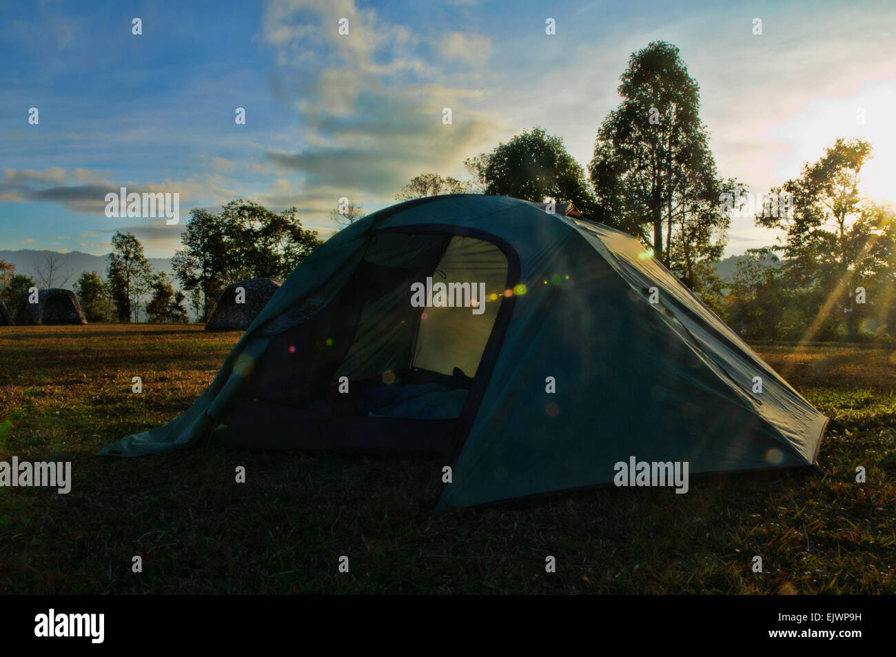 Camping at Phu Chi Fah National Forest Park in Chiang Rai, Thailand ...