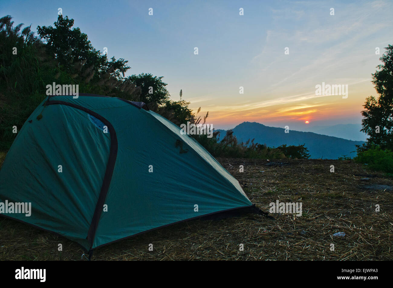 Camping at Phu Chi Fah National Forest Park in Chiang Rai, Thailand ...