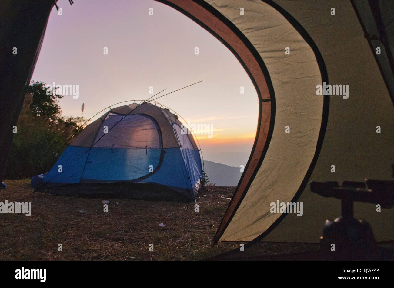 Camping at Phu Chi Fah National Forest Park in Chiang Rai, Thailand ...