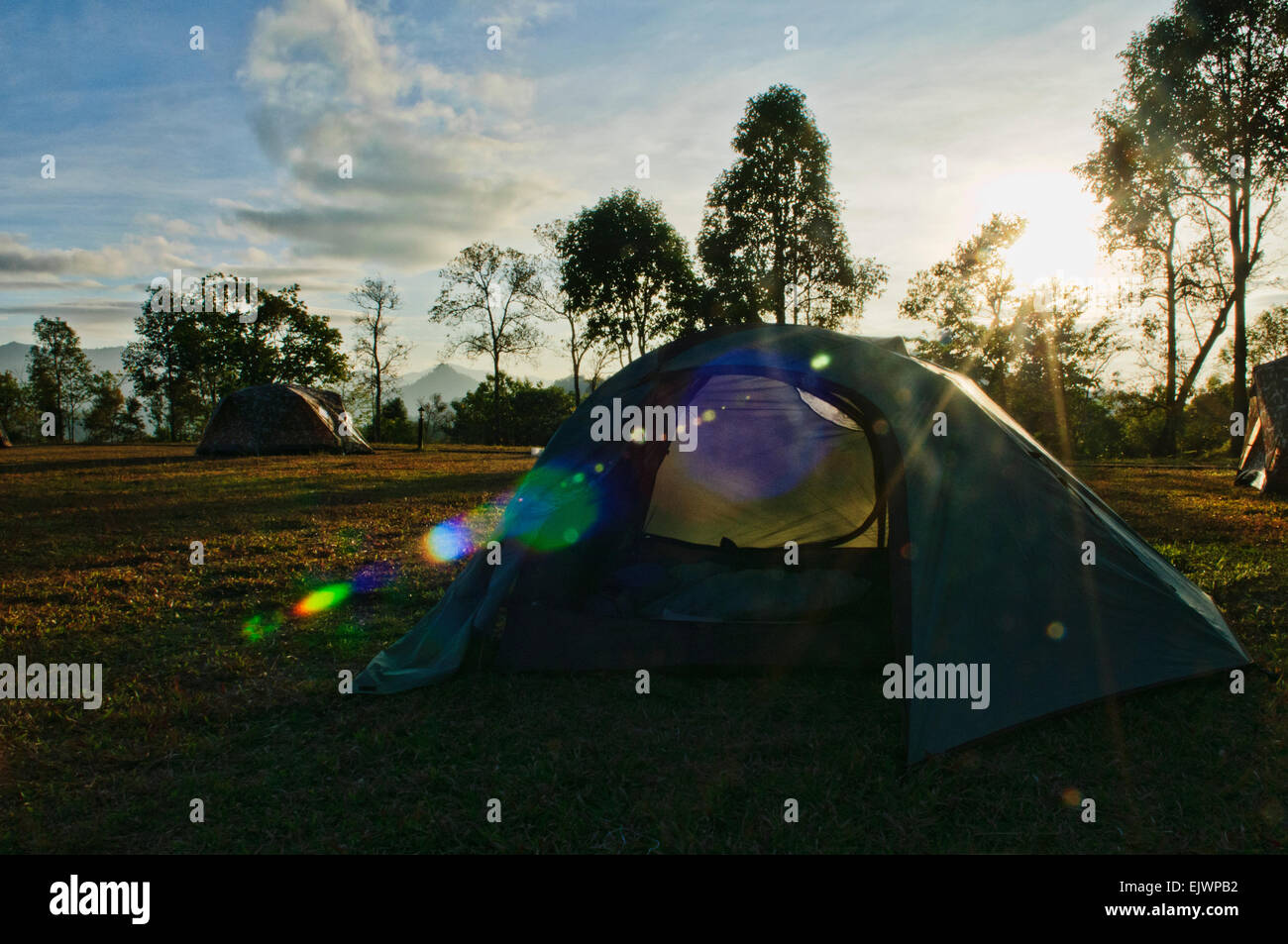 Camping Tent in at Phu Chi Fah National Forest Park in Chiang Rai ...