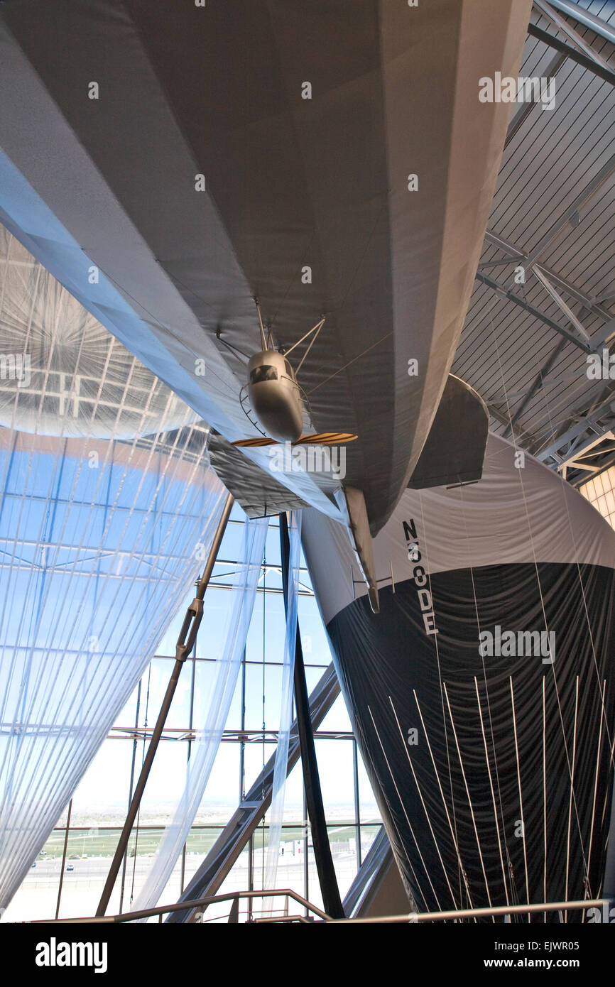 The billowing canopies of gas and hot air balloons and a model of the ...
